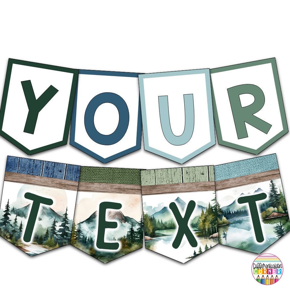 Editable Nature Bunting Bulletin Board Banner Letters Nature Classroom ...