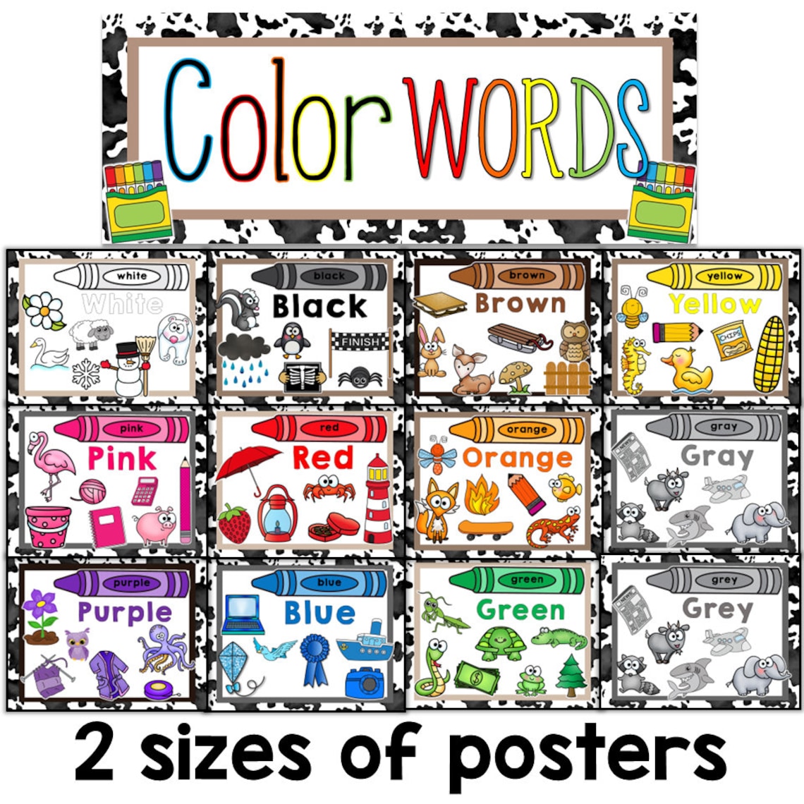 PRINTABLE Color Posters Pack Neutral Classroom Decor Farmhouse Colors ...