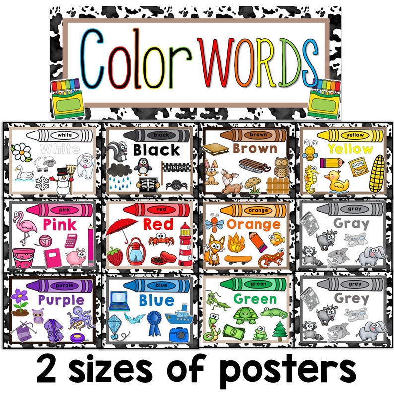PRINTABLE Color Posters Pack Neutral Classroom Decor Farmhouse Colors ...