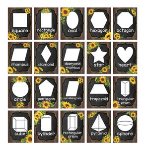 PRINTABLE Shape Posters and Charts | Sunflower Farmhouse Classroom ...