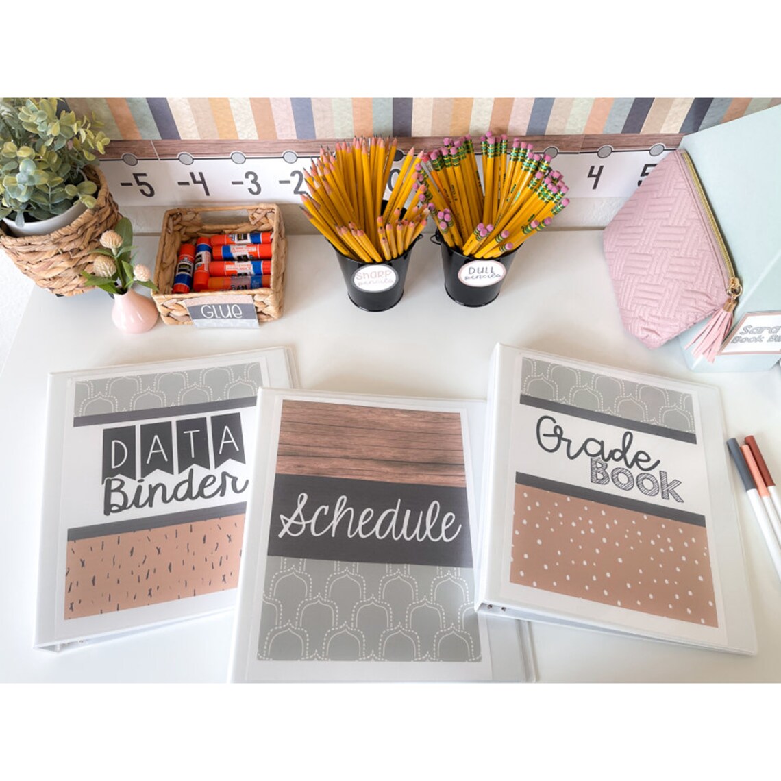 Editable Binder Covers and Spines Neutral Boho Classroom Decor ...