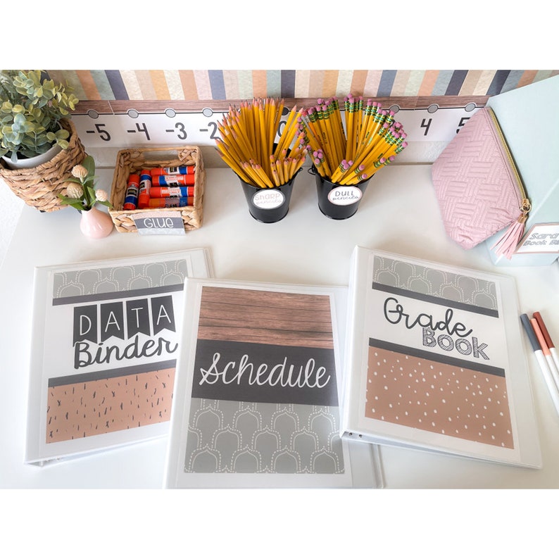 Editable Binder Covers and Spines Neutral Boho Classroom Decor ...