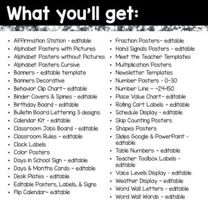 Modern Black and White Classroom Decor Bundle Classroom Bulletin Board ...