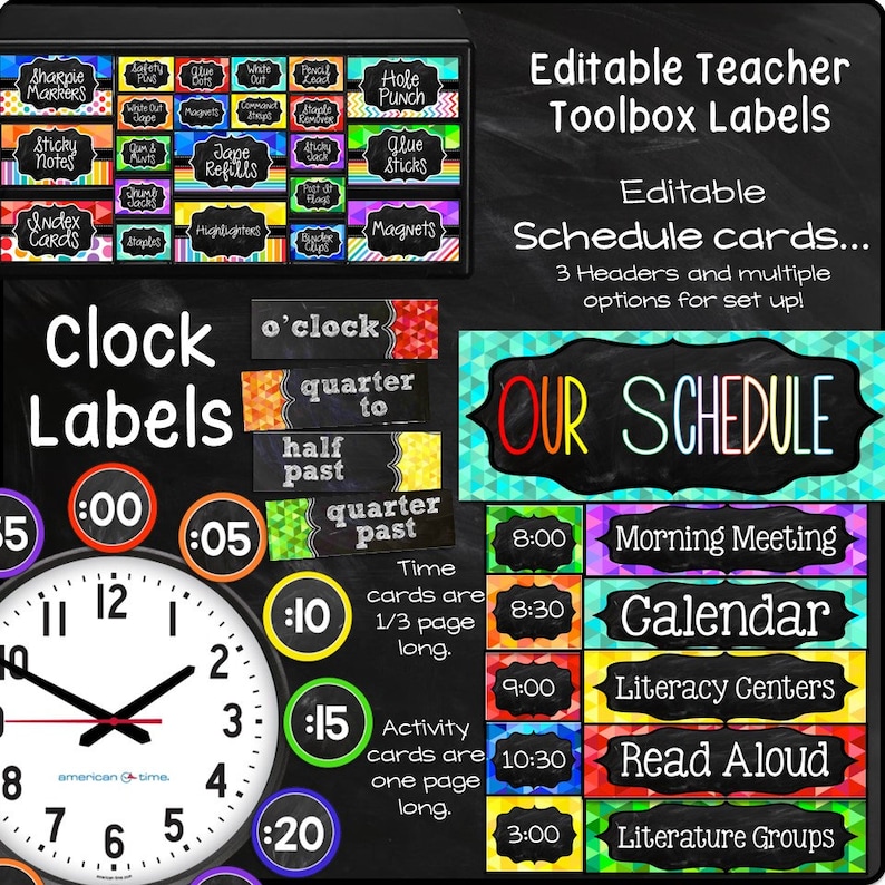 Rainbow Classroom Decor Bundle Printable Classroom Bulletin Board ...