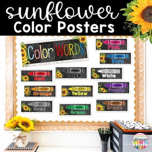 PRINTABLE Color Posters Pack | Sunflower Farmhouse Classroom Decor ...