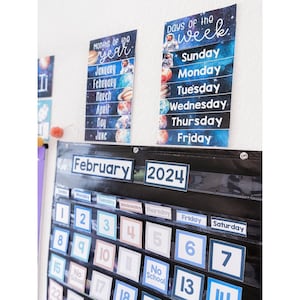 Space Classroom Calendar Set & Weather Display Space Classroom Decor ...