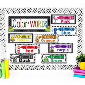 PRINTABLE Color Posters Pack | Black and White Classroom Decor | Black ...