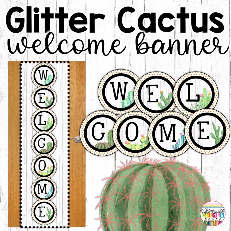 PRINTABLE Welcome Banner Cactus Classroom Decor Welcome Bunting Cactus ...