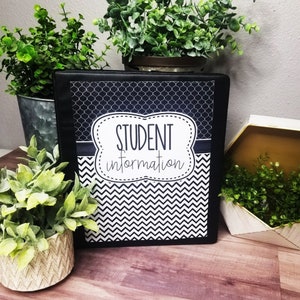 Editable Binder Covers and Spines Black and White Classroom Decor Black ...