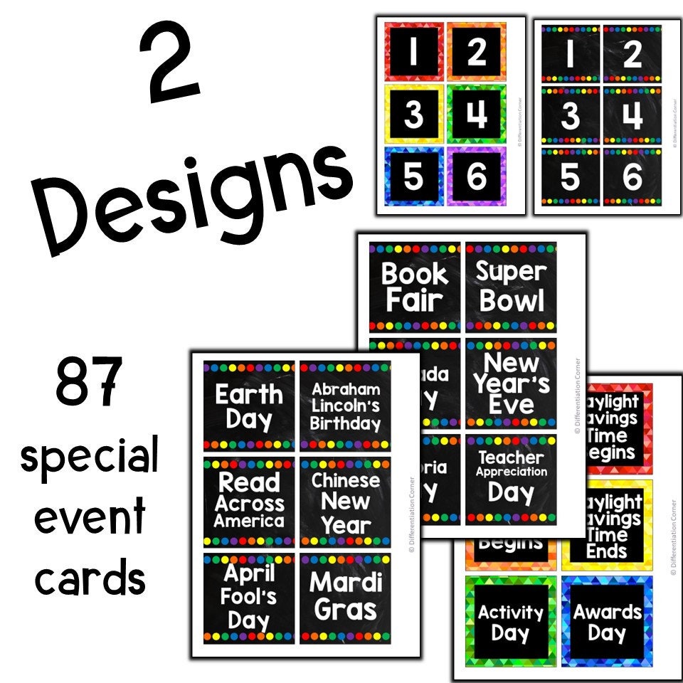 Classroom Calendar Birthday & Weather Display Set Rainbow Classroom ...