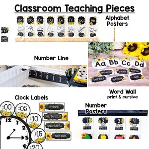 Bright Sunflower Classroom Decor Bundle | Printable Classroom Bulletin ...