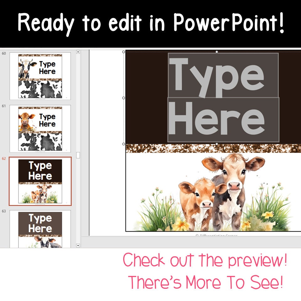 Editable Farmhouse Classroom Labels Cow Print Classroom Decor Neutral ...