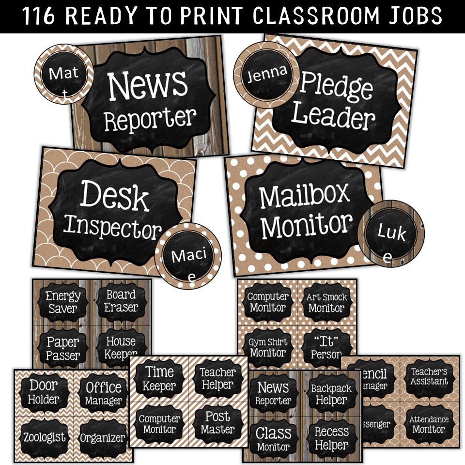 Editable Classroom Jobs Chart Template Tropical Classroom Decor ...