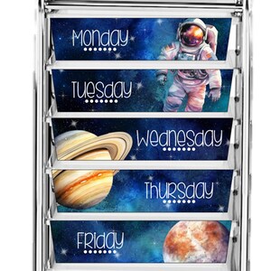 10 Drawer Rolling Cart Labels Editable Space Classroom Decor Space ...