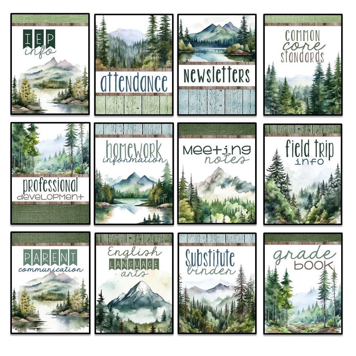 Editable Nature Binder Covers and Spines Nature Classroom Decor Forest ...