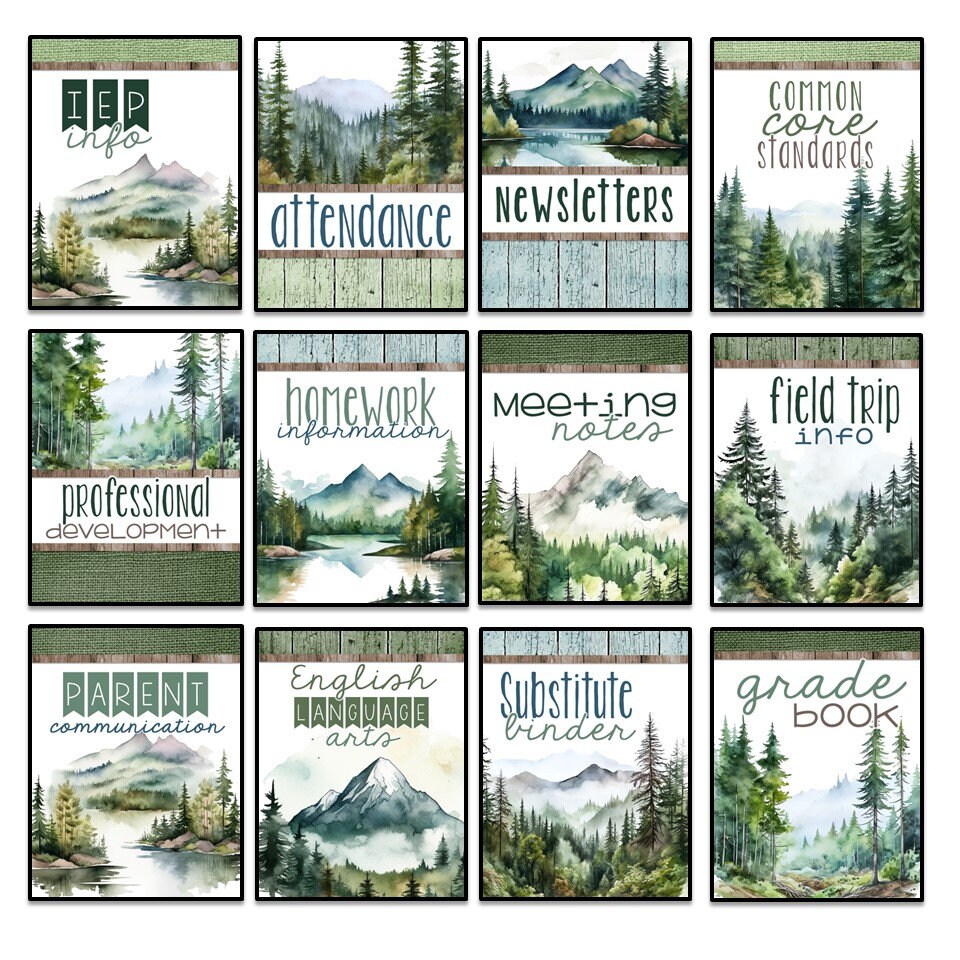 Editable Nature Binder Covers and Spines Nature Classroom Decor Forest ...
