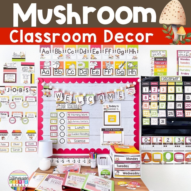 Mushroom Classroom Decor Bundle | Retro & Groovy Classroom Decorations ...