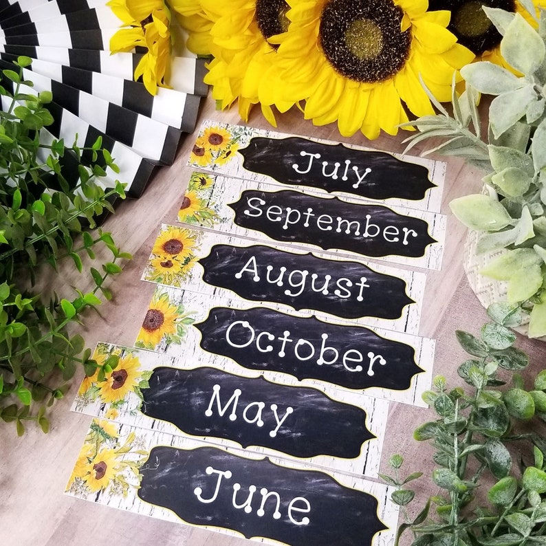 Classroom Calendar & Weather Display Set Sunflower Farmhouse - Etsy