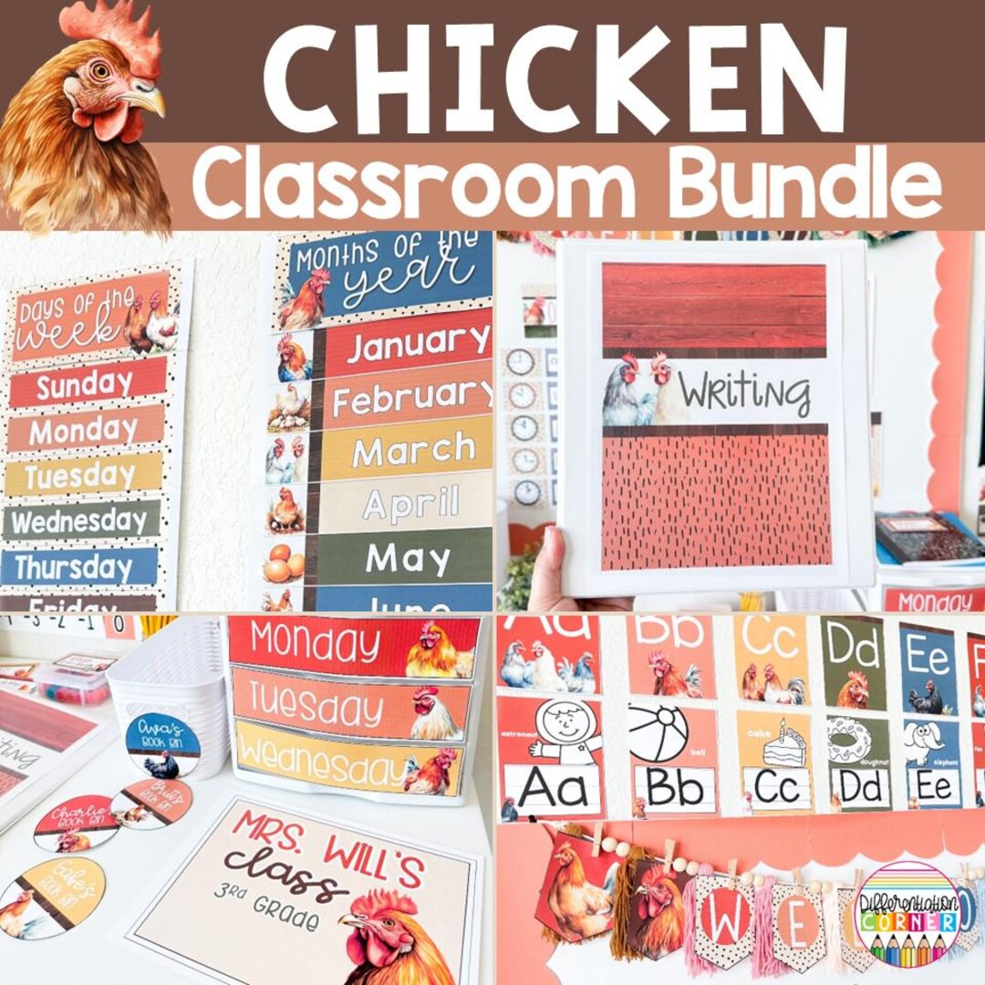 Chicken Farm Classroom Decor Bundle Chicken Classroom Theme Farm Theme ...