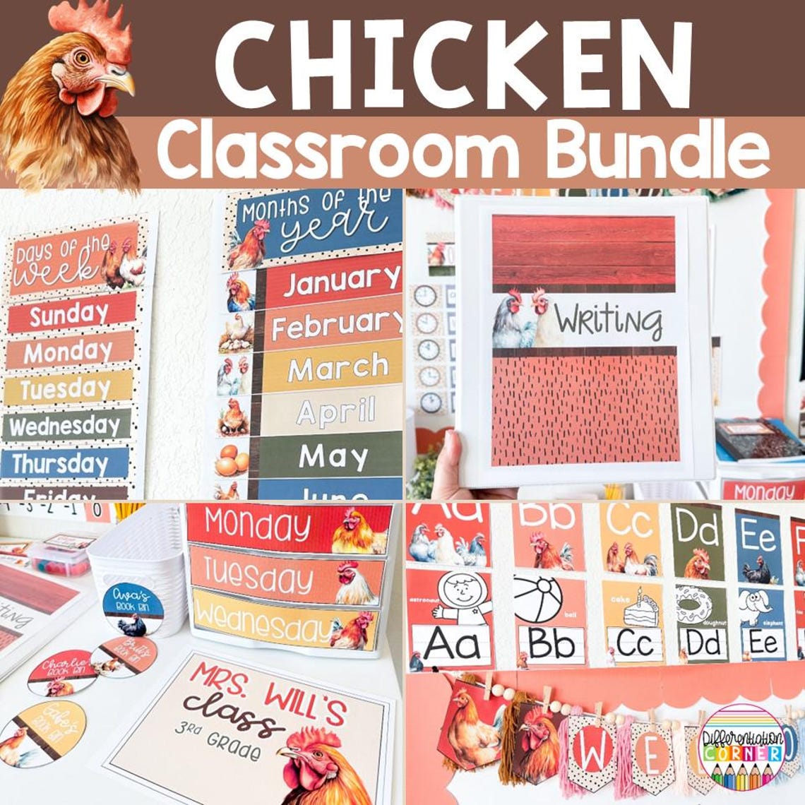 Chicken Farm Classroom Decor Bundle Chicken Classroom Theme Farm Theme ...