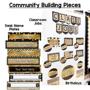 Black and Gold Classroom Decor Bundle | Classroom Bulletin Board ...