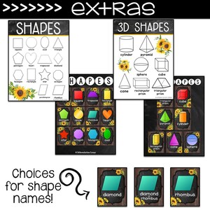 PRINTABLE Shape Posters and Charts | Sunflower Farmhouse Classroom ...