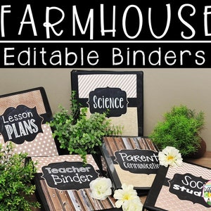 Editable Binder Covers and Spines Farmhouse Classroom Decor Farmhouse ...
