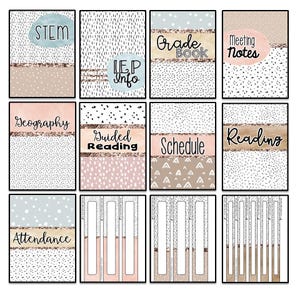 Editable Binder Covers and Spines | Neutral Boho Classroom Decor ...
