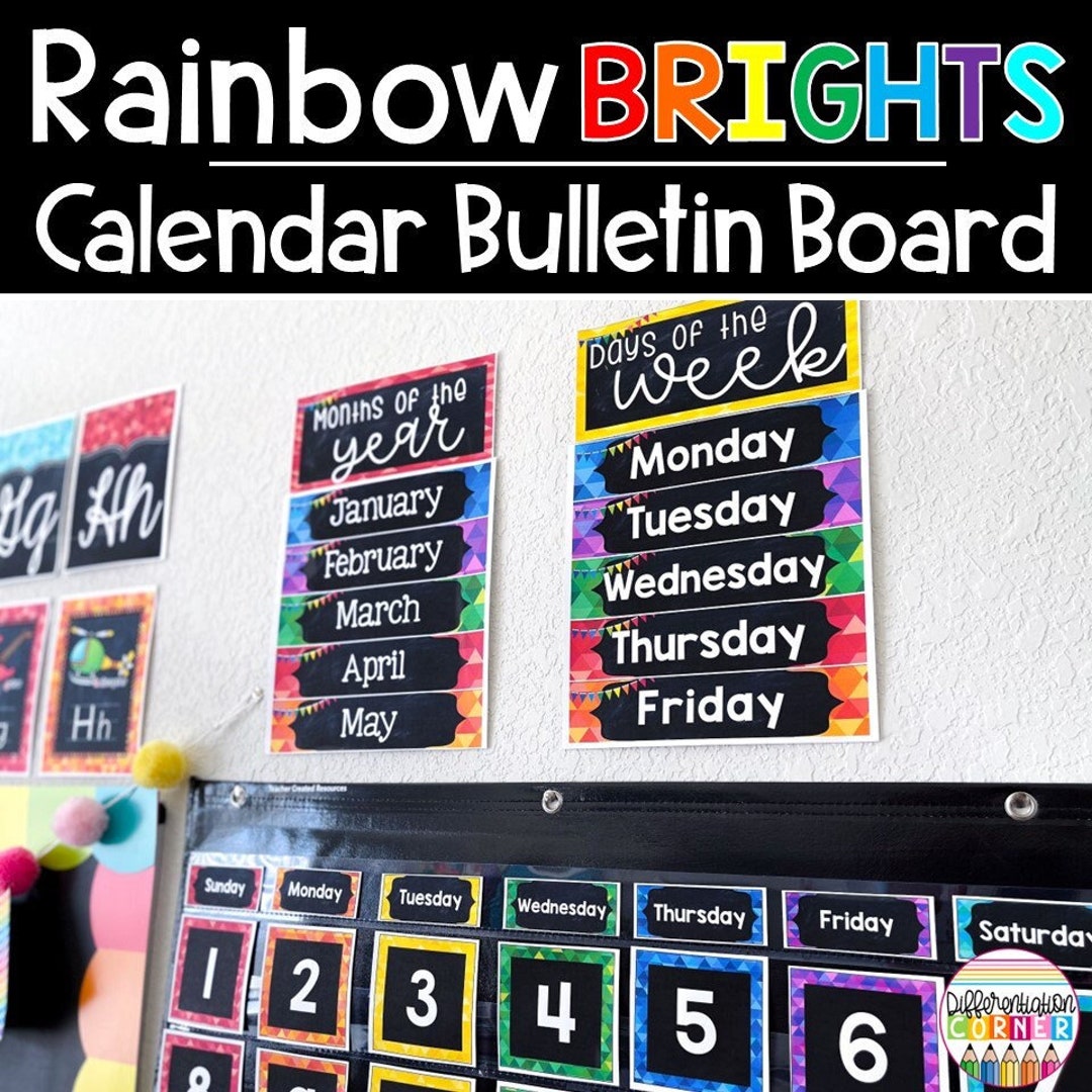 Classroom Calendar Birthday & Weather Display Set | Rainbow Classroom ...