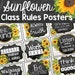 Editable Classroom Rules Posters Sunflower Farmhouse Classroom Decor ...