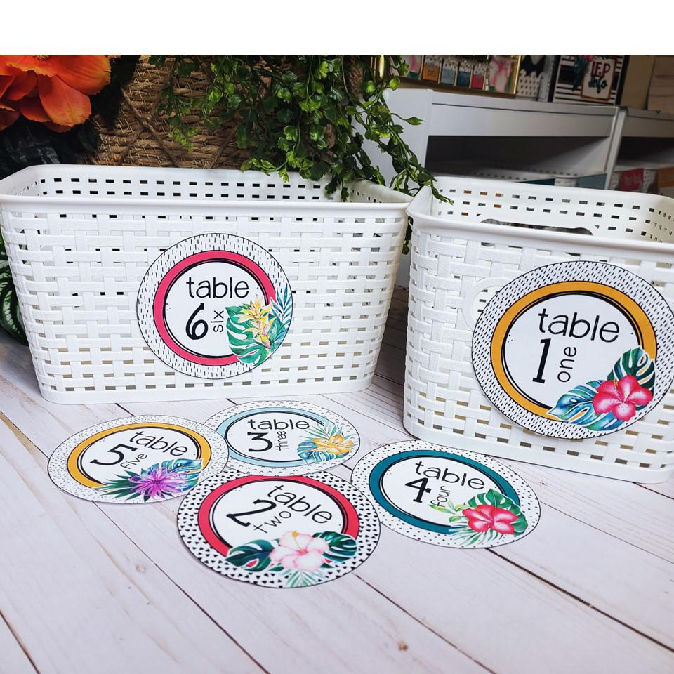 PRINTABLE Tropical Numbers | Tropical Classroom Decor | Classroom Table ...