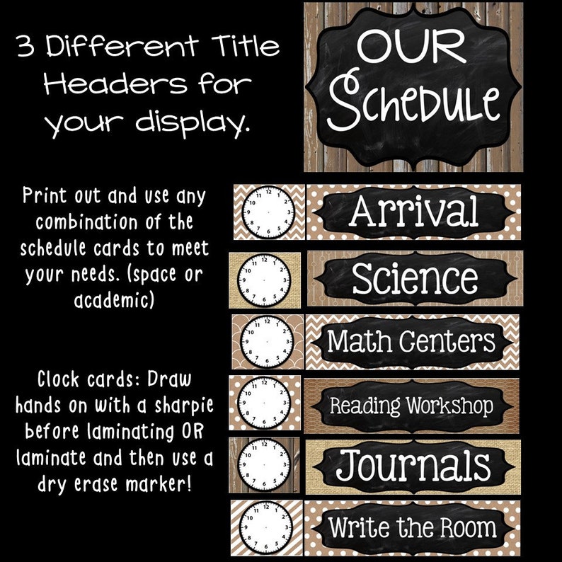 Editable Daily Schedule Cards Farmhouse Classroom Decor - Etsy