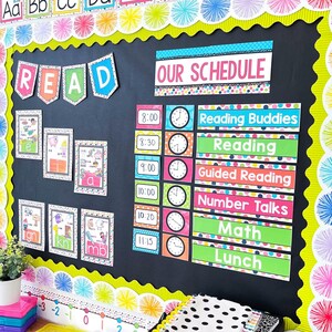 Editable Daily Schedule Cards Confetti Rainbow Classroom Decor ...