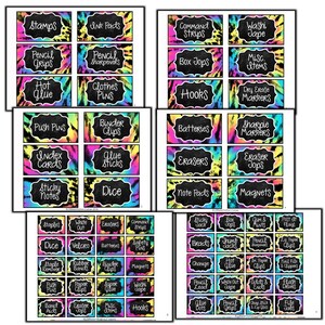 Tie Dye Teacher Tool Box Labels, Groovy Hippie Classroom Decor Teacher ...