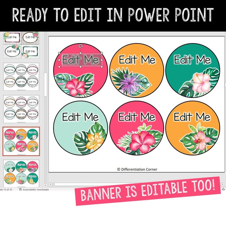 Editable Classroom Jobs Chart Template | Tropical Classroom Decor ...