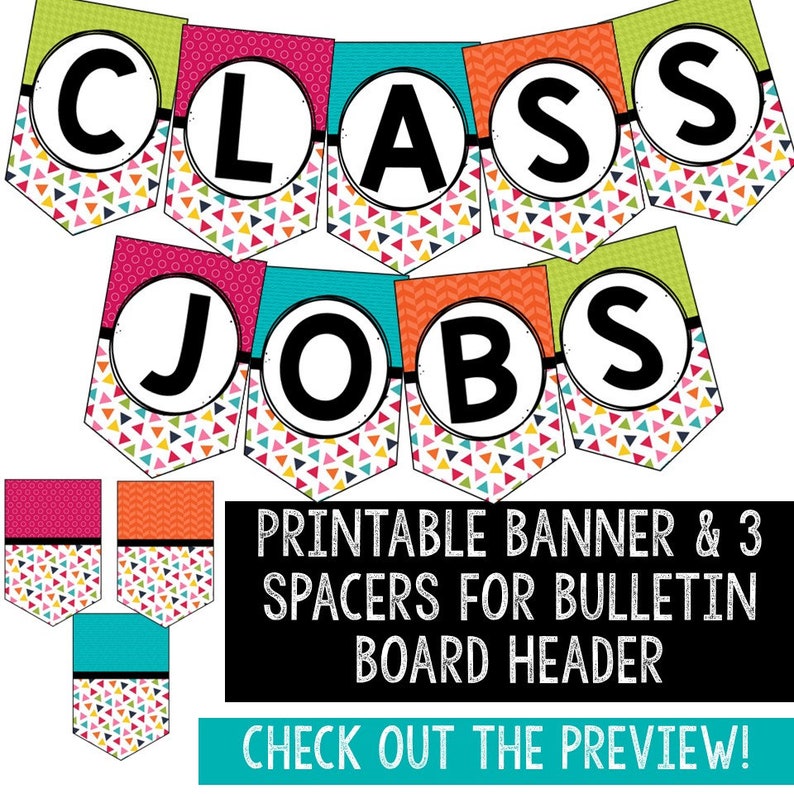 Editable Classroom Jobs Chart Template Confetti Rainbow Classroom Decor ...