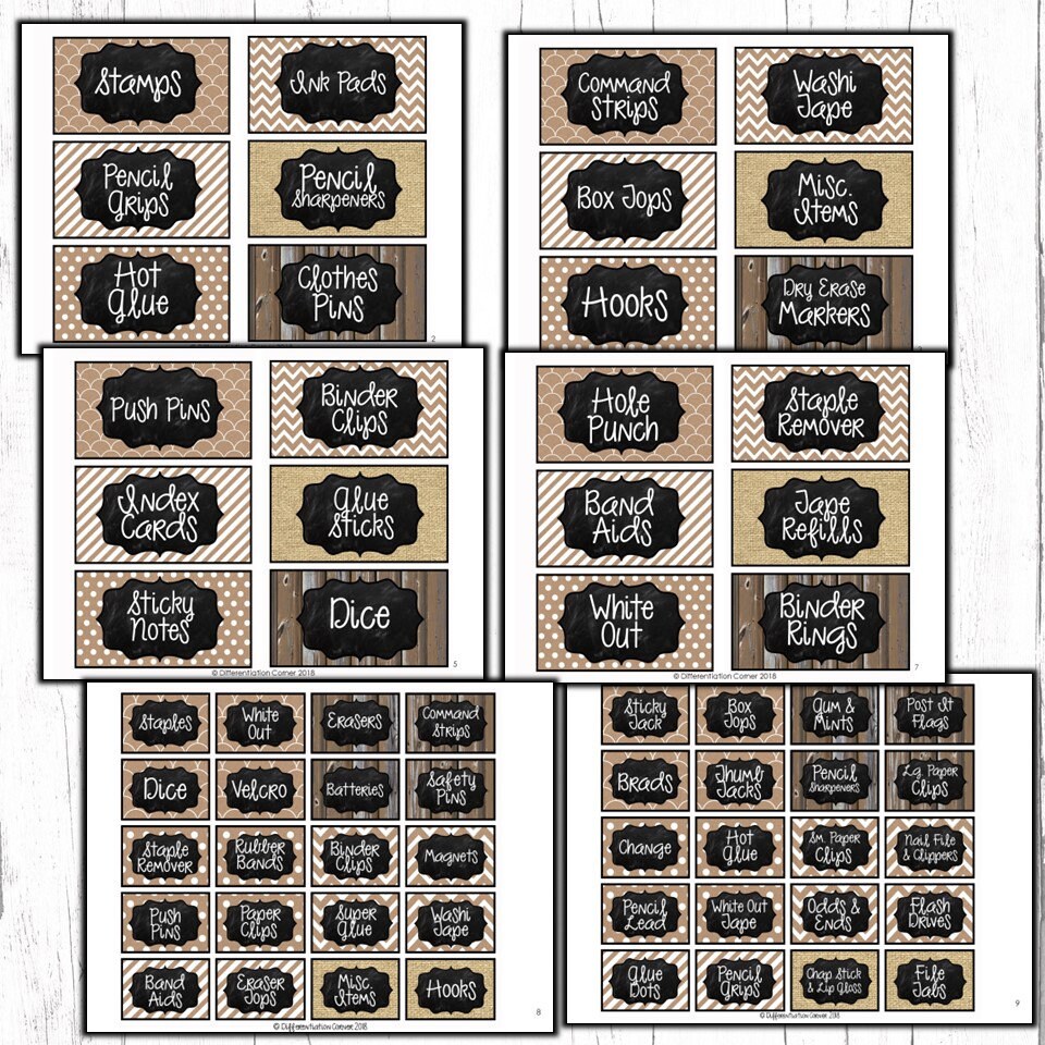 Farmhouse Neutral Teacher Tool Box Labels Farmhouse Neutral - Etsy