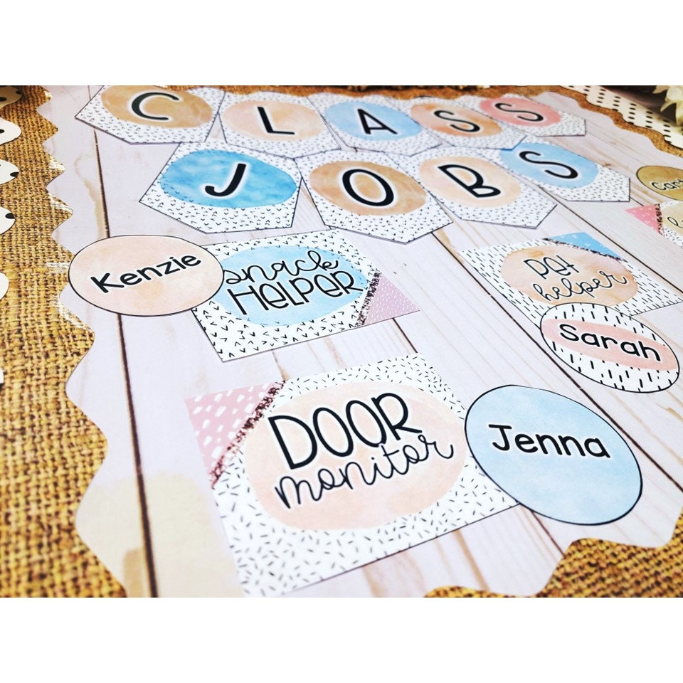 Editable Classroom Jobs Chart Template Neutral Boho - Etsy UK