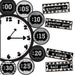 PRINTABLE Clock Label Numbers in 5 Minute Intervals Black and White ...