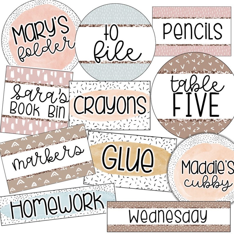 Editable Boho Classroom Labels Neutral Boho Classroom Decor - Etsy