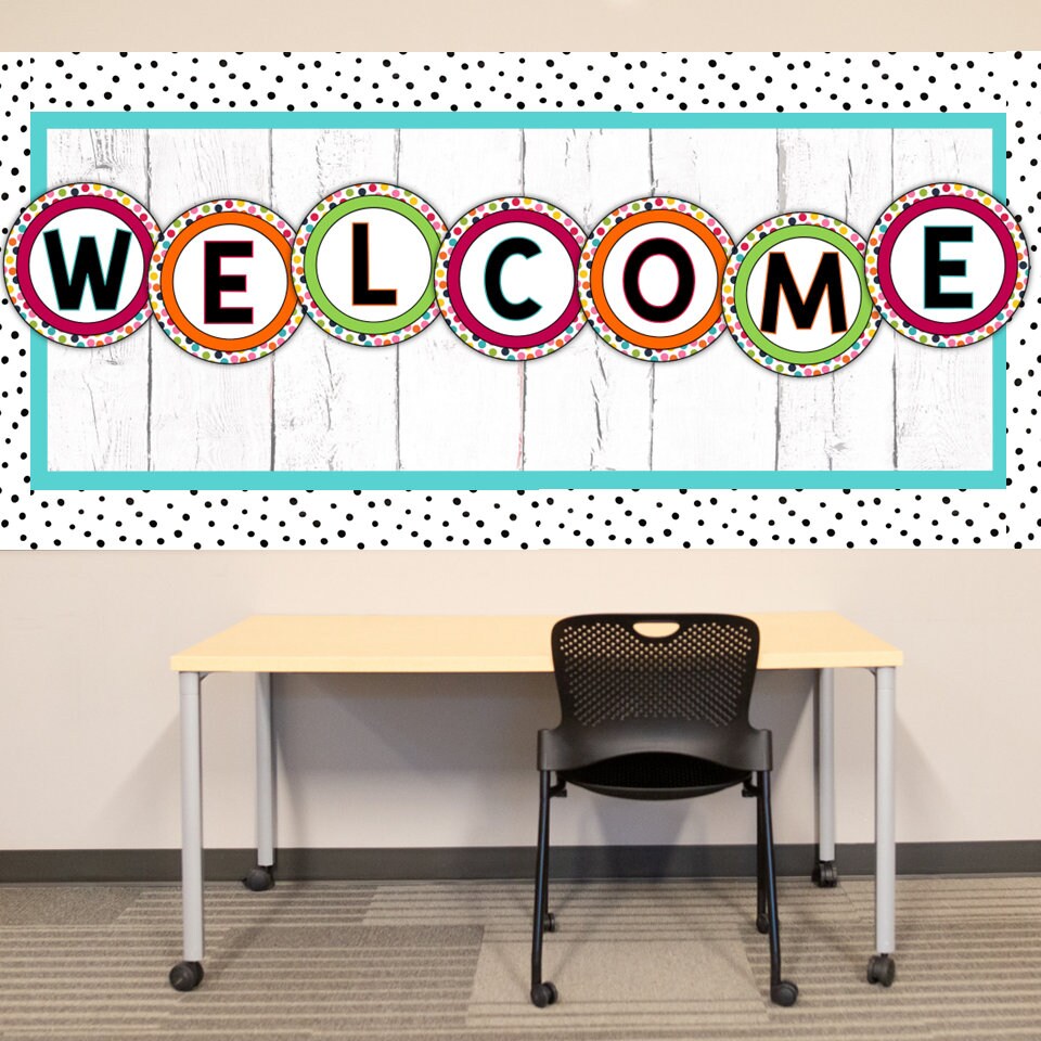 PRINTABLE Welcome Banner Confetti Rainbow Classroom Decor Welcome ...