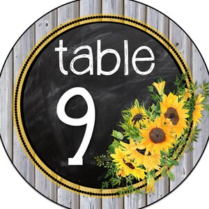 PRINTABLE Table Numbers Sunflower Farmhouse Classroom Decor Classroom ...