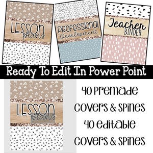 Editable Binder Covers and Spines | Neutral Boho Classroom Decor ...