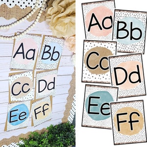 Alphabet Posters for the Classroom Neutral Boho Classroom Decor ...