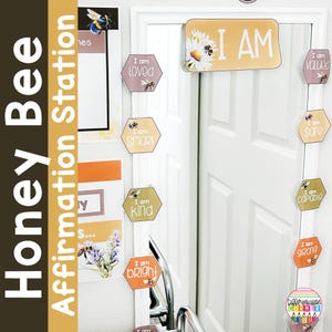 Affirmation Cards Printable Affirmation Station Mirror Cards Bee Themed ...
