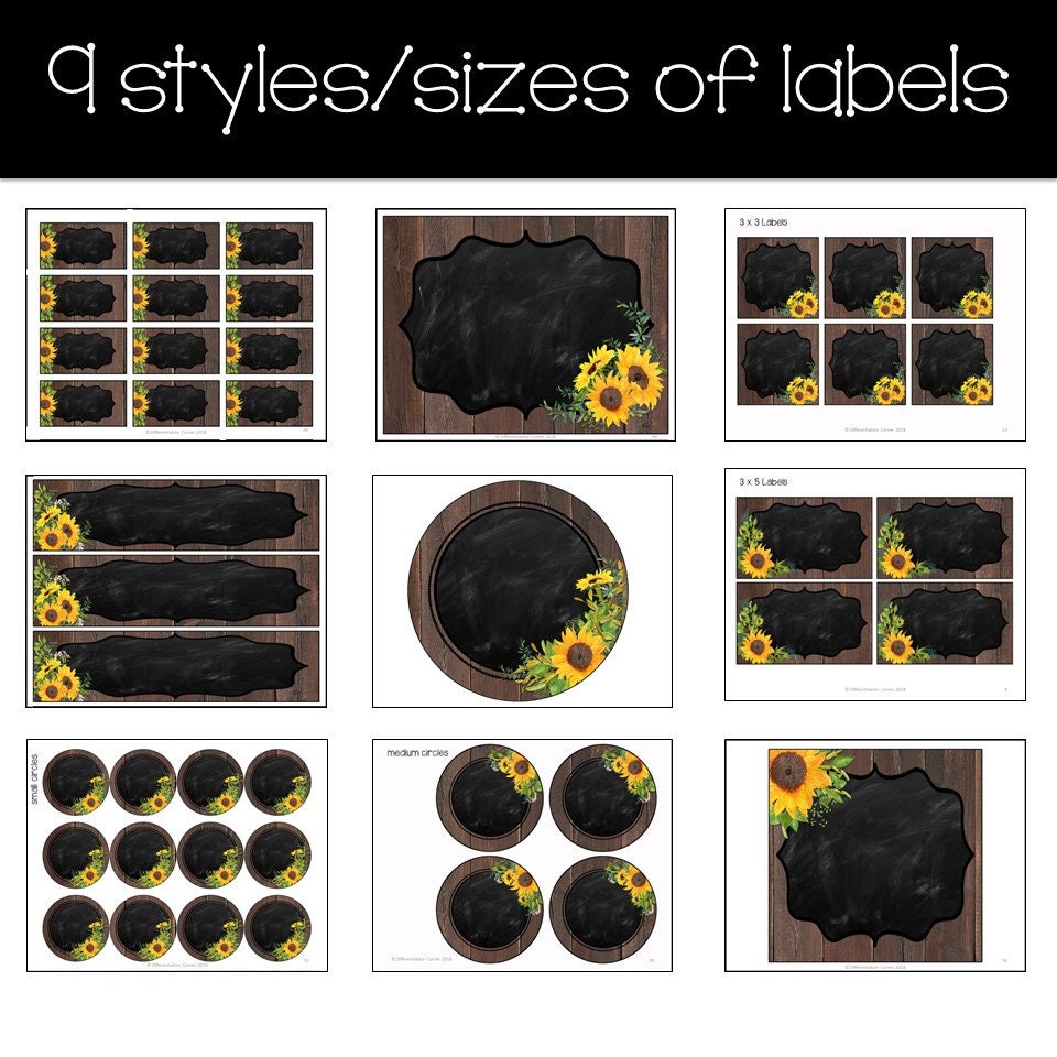 Editable Classroom Labels Sunflower Farmhouse Classroom Decor - Etsy