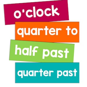 PRINTABLE Confetti Rainbow Clock Label Numbers in 5 Minute Intervals ...