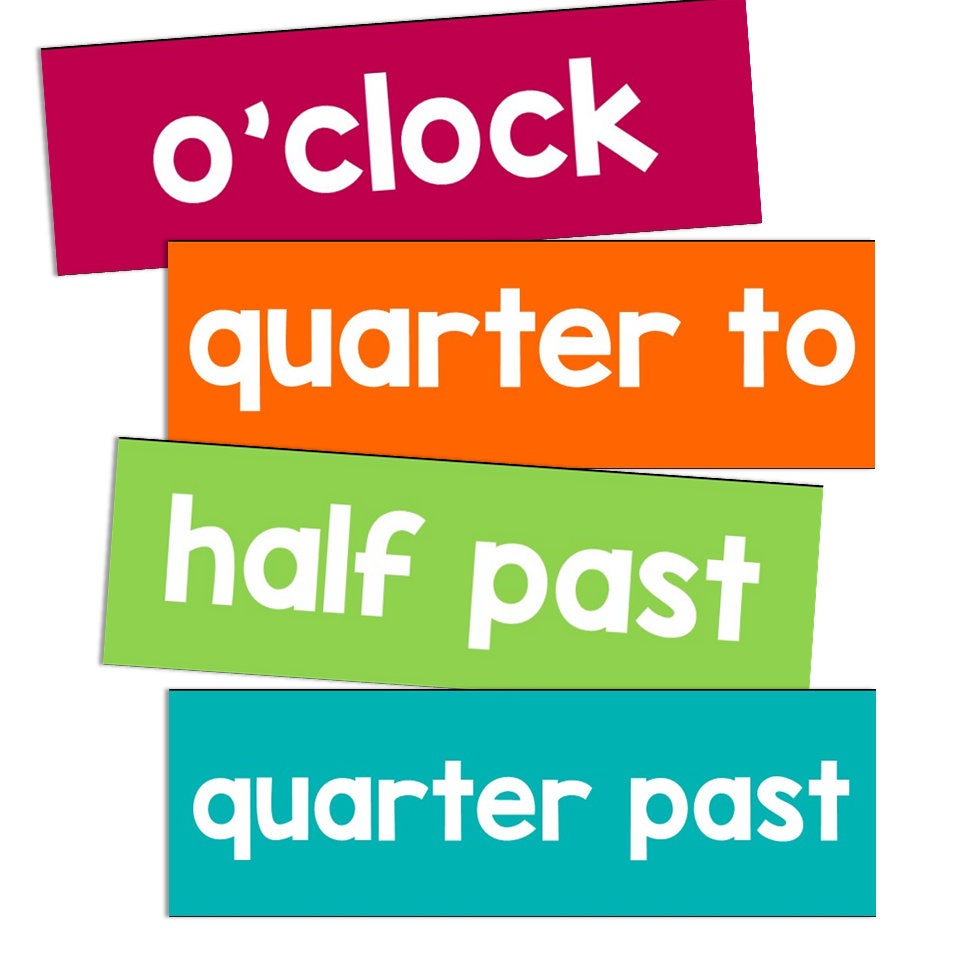 PRINTABLE Confetti Rainbow Clock Label Numbers in 5 Minute Intervals ...