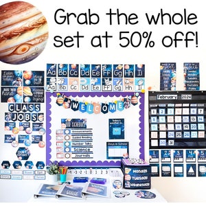 Space Classroom Calendar Set & Weather Display Space Classroom Decor ...