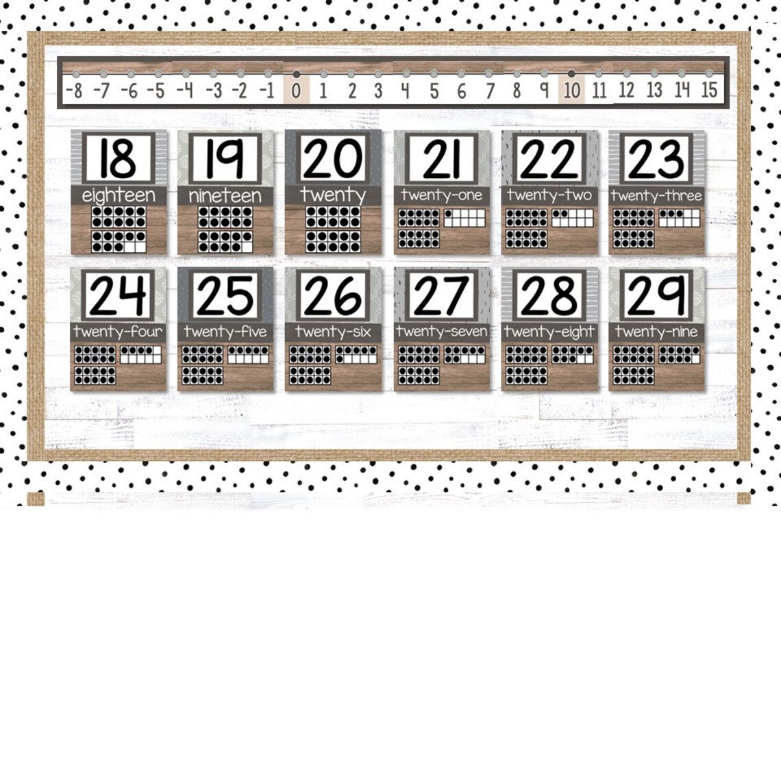 Number Posters 0-30 Number Line Negative Numbers | Neutral Boho ...